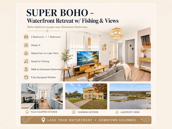 Super Boho L Waterfront Retreat - Kissimmee, FL