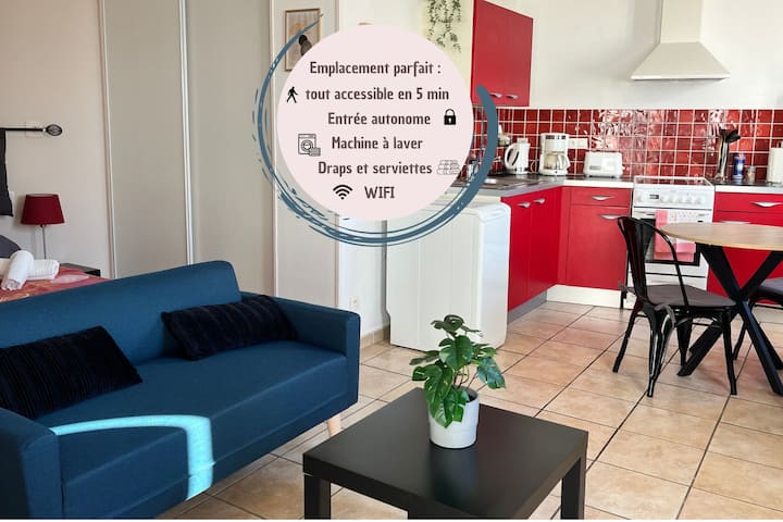 Studio Revy 2 : Confort & Calme – Proche Thermes - Commentry