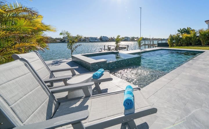 New! Waterfront Hot Tub, Heated Pool, & Golf Cart - Indian Rocks Beach, FL