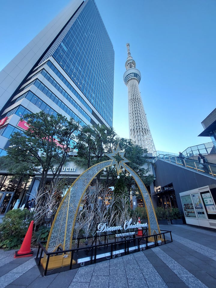 スカイツリー押上駅徒歩5分/浅草徒歩圏内/コンビニ1分/築浅集合住宅/成田・羽田空港直通/max4名 - Tokyo