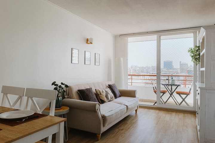 Moderno 1d Con Terraza, Junto Al Metro U. Chile - Santiago