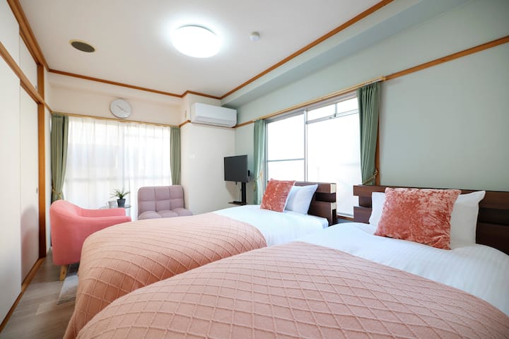 【Harenoya201】栗林公園徒歩10分/島旅/ベッド2台/最大2人/36㎡/連泊割引 - Kagawa