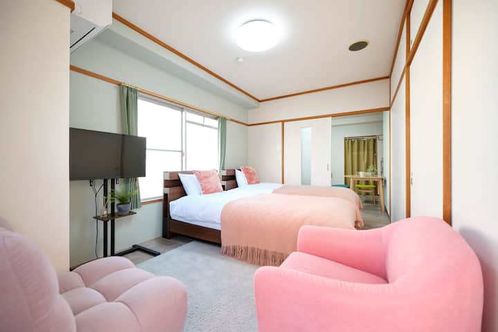 【Harenoya201】栗林公園徒歩10分/島旅/ベッド2台/最大2人/36㎡/連泊割引 - Takamatsu