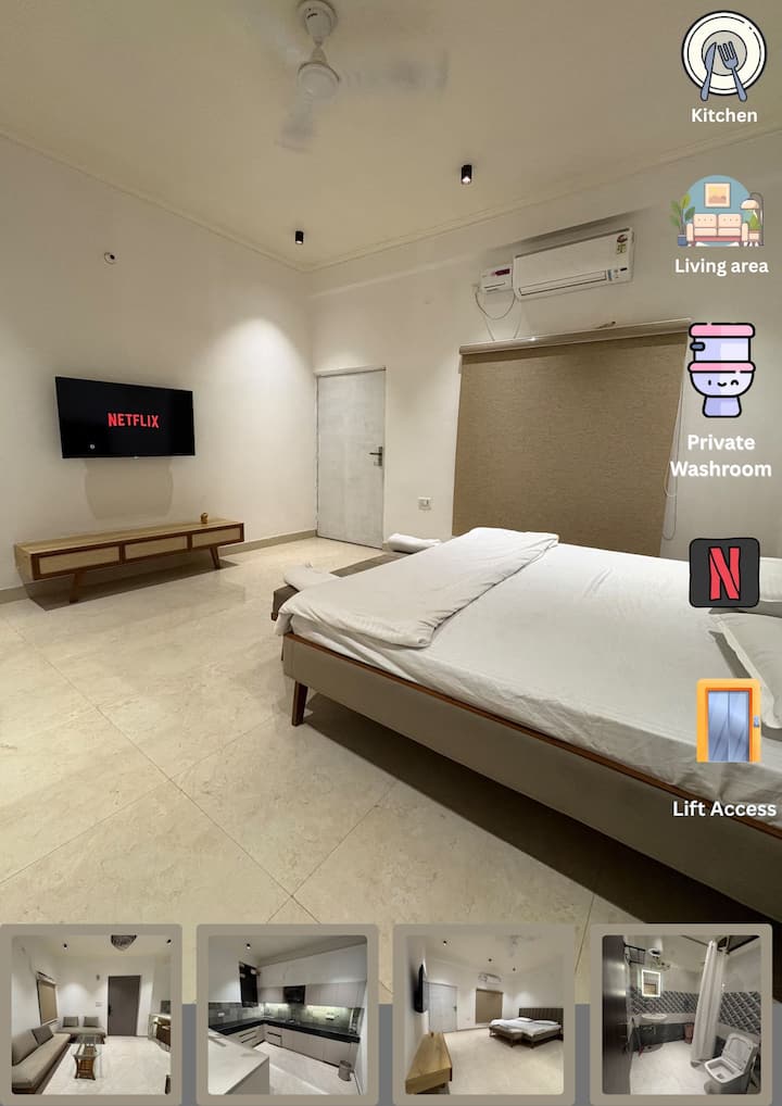 Spacious 2bhk-ac |Tv| Balcony With Kitchen - Allahabad