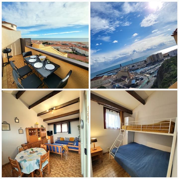 Terrasse Vue Mer Paisible~plage à 600m Parking - Saint-Pierre-la-Mer