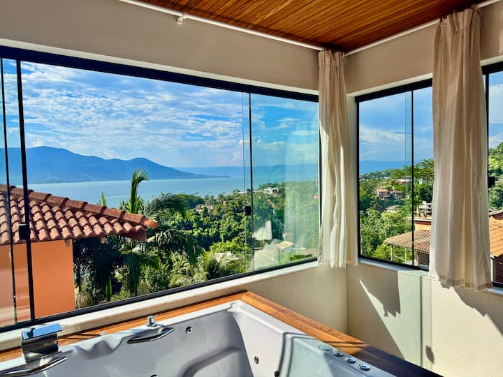 Chalé 4 Com Jacuzzi E Vista P/ Mar Prox A Praia - Ilhabela