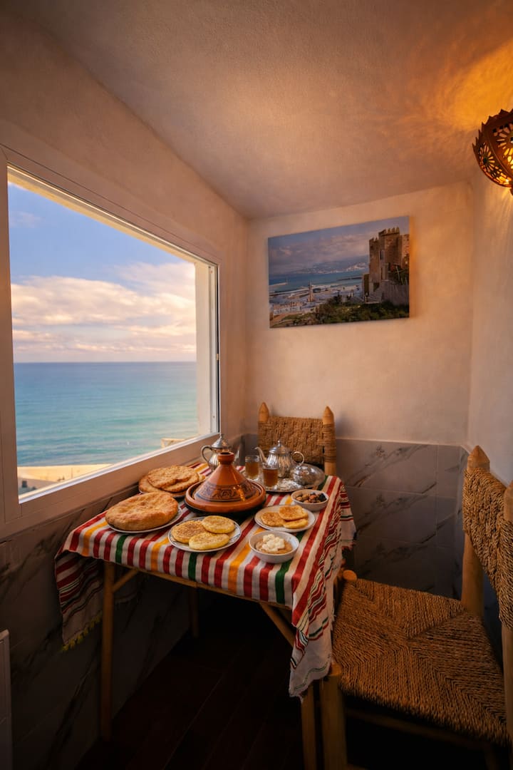 The Blue Pearl Sea View + Breakfast (Entire House) - Tangier