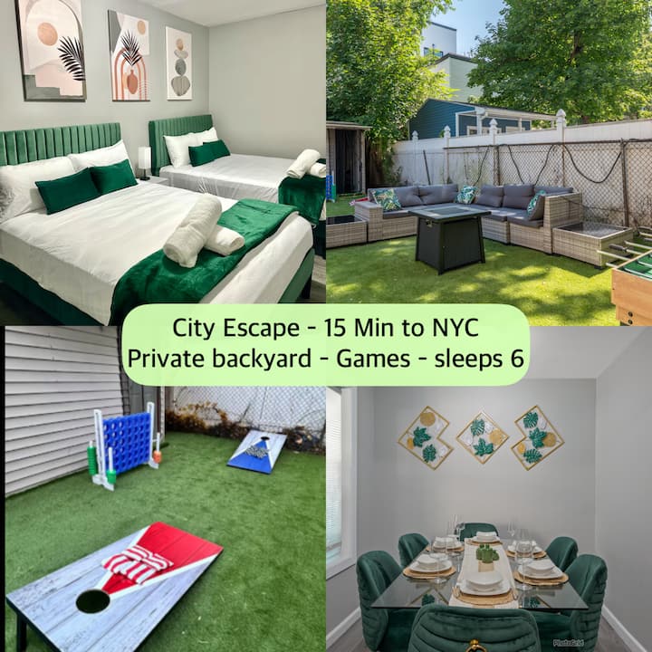 Cozy Stay W/ Games, Yard – 15 Min To Nyc, Sleeps 6 - ジャージー島