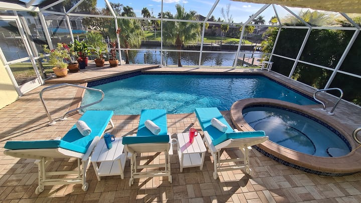 Saltwater Pool & Spa - Dock - Full Fishing Setup - Cape Coral, FL