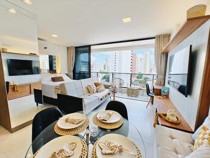 Luxo | Gym | Coworking | Wifi 1gb | Beira-mar 4min - Fortaleza