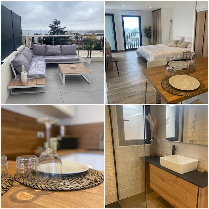 L ‘ Hippy Chic Option Spa , Superbe Vue - Frontignan