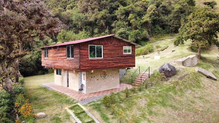 Cabaña Campestre En Madera  "Kermit" - Machetá