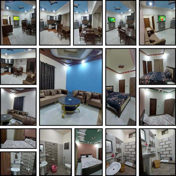 Comfortable 2 Bed Drawing Lounge Kitchen Hot Water - Karachi