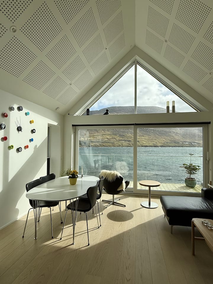 Yellow Boathouse In Klaksvík - Faroe Islands