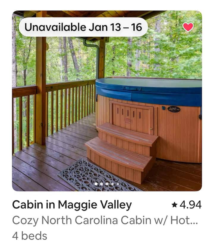 Cozy Maggie Valley Hot Tub Cabin - 