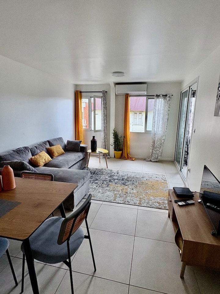 Appart T2 Moderne, Balcon, Climatisé, Ville - Martinique
