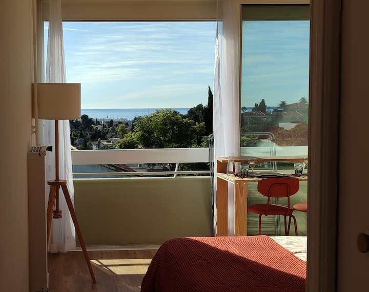 Studio Lumineux Vue Mer + Parking - Juan-les-Pins