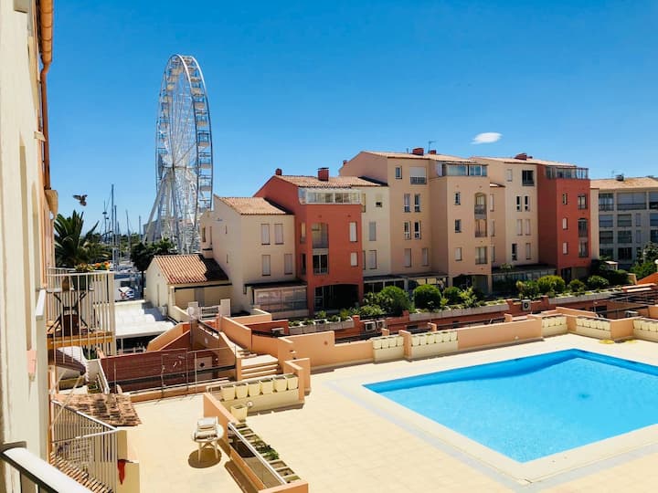 Port Richelieu 4 /T2/piscine/balcon/wifi/clim - Agde