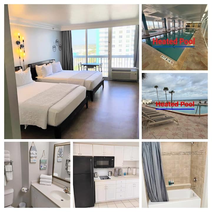 Oceanview Balcony Heated Pools W/beach Essentials - Tomoka State Park, Ormond Beach
