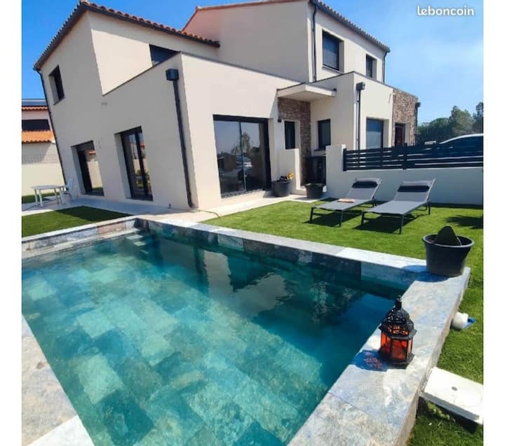 Maison Neuve Av Piscine Villa Raphye Wifi Netflix - Saint-Cyprien