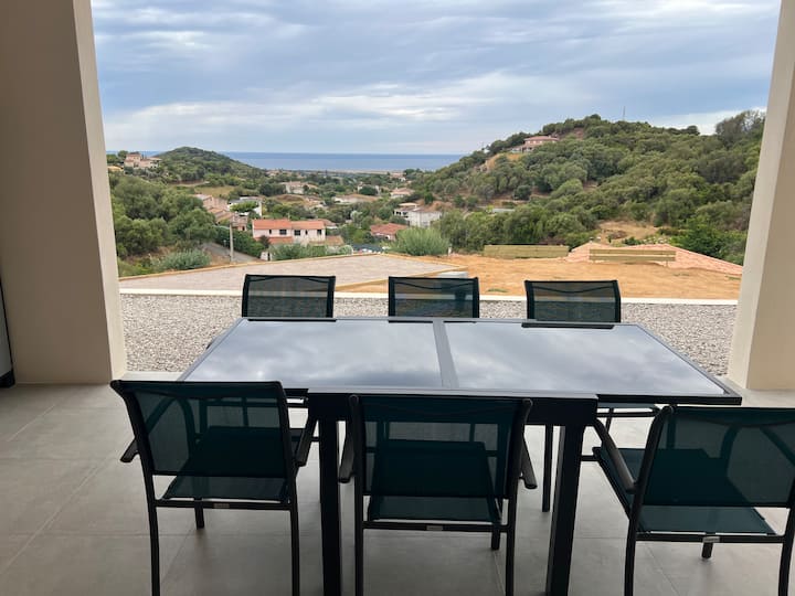 Bas De Villa Tout Confort Climatisé Vue Mer - Bastelicaccia