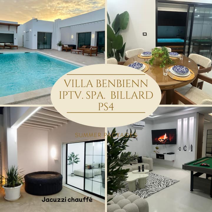 Villa Avec Piscine, Billard, Ps4 & Spa Chauffé - Djerba
