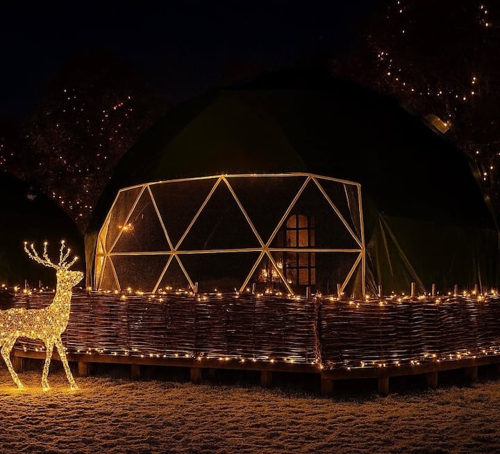 Star Gazing Dome 3 Neptune With Cozy Log Burner - Oxford