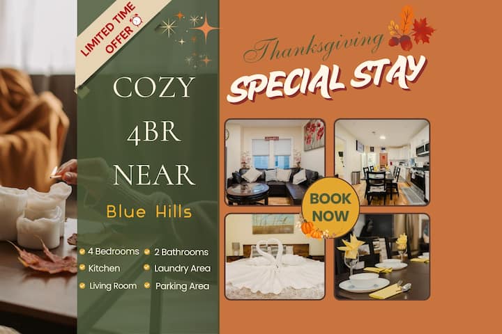 14/2 - 4br Milton | Spacious Home Near Blue Hills - Quincy, MA