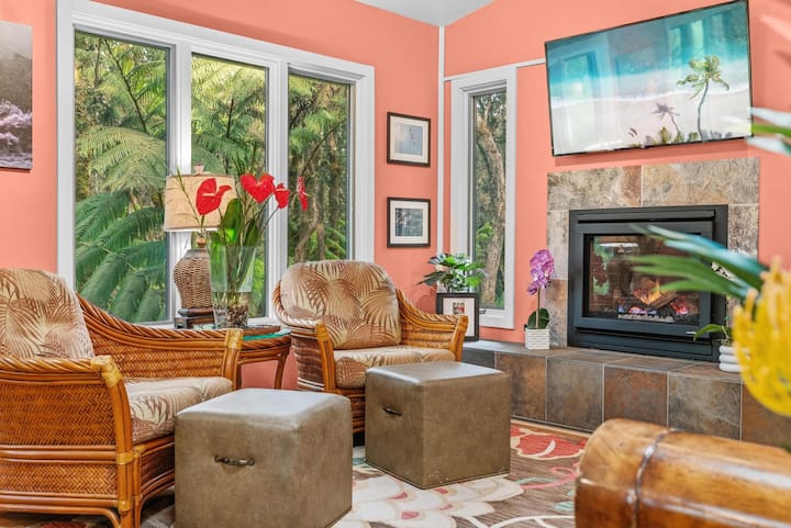 Liko Lehua Cottage-furo Hot Tub On Deck-fireplace - Volcano, HI