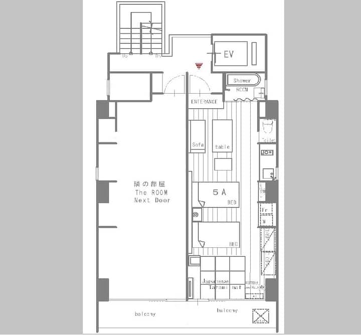 5a 松山市駅徒歩３分/２ベッド/２布団/Max４人/40㎡/道後温泉電車25分/松山城徒歩圏内 - Matsuyama