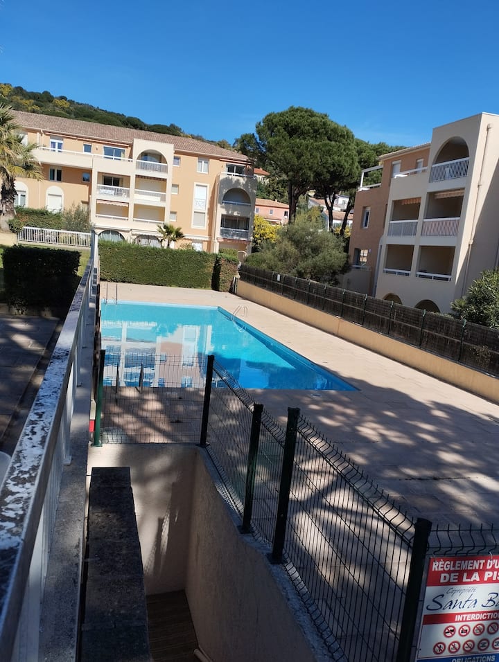 Santa Barbara T3 : Clim, Piscine, Terrasse, Wifi - La Mole