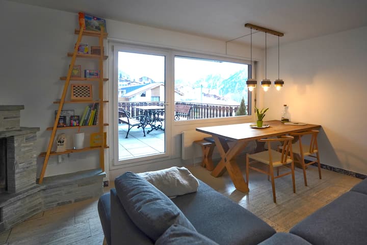 3 Zimmerwohnung Mit Panoram-terrasse Auf Die Berge - Canton du Valais