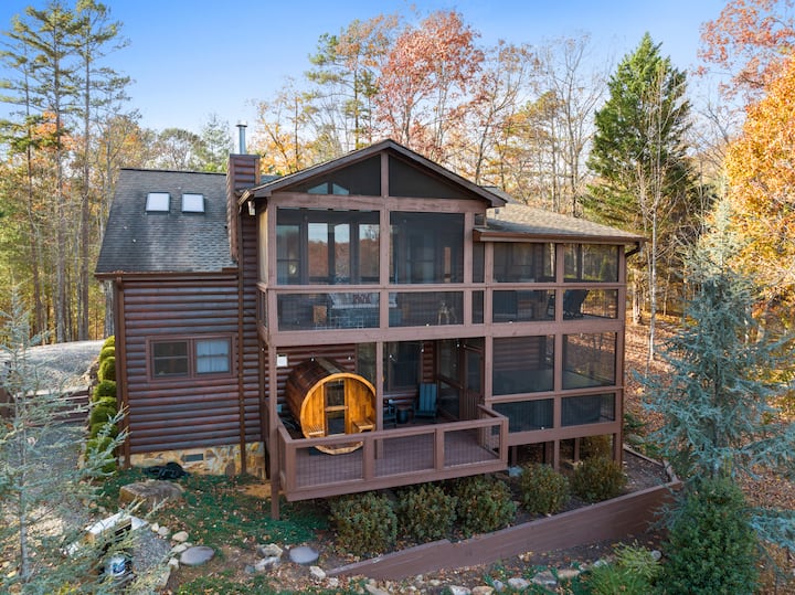Family Retreat - Sauna, Hot Tub, Views, Game Rm - Blue Ridge, GA