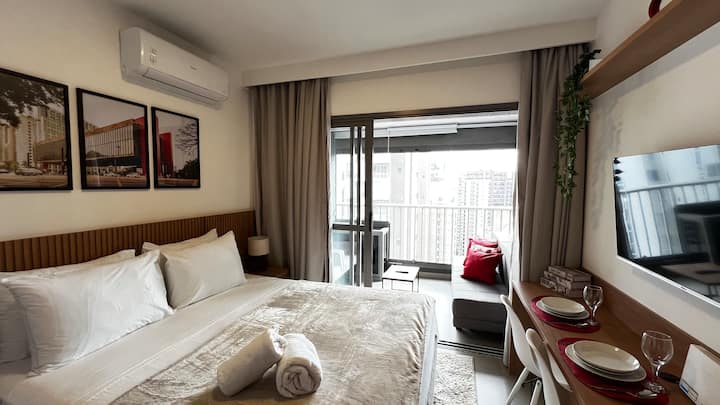 Lindo Studio Moema Cama Queen Oj 2111 Jurupis - Moema