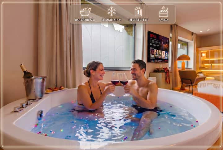 Suite Ibiza  Jacuzzi & Spa Sauna  Pièce Secrète - Strasbourg
