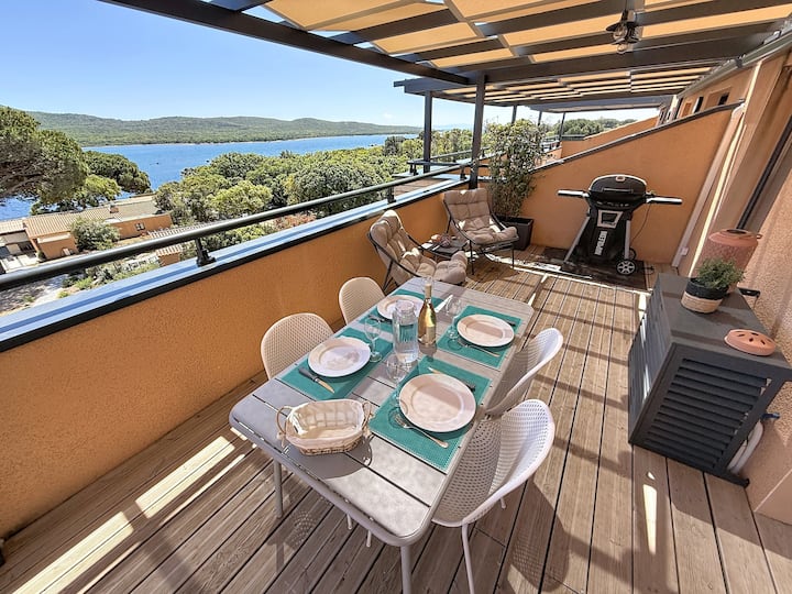 T3 Duplex Terrasse 25 M2, Superbe Vue Mer, Piscine - Pianottoli-Caldarello