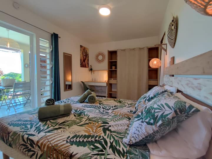 Hibiscus Studio - Air Conditioning, Pool & Sea 200 M - Guadeloupe