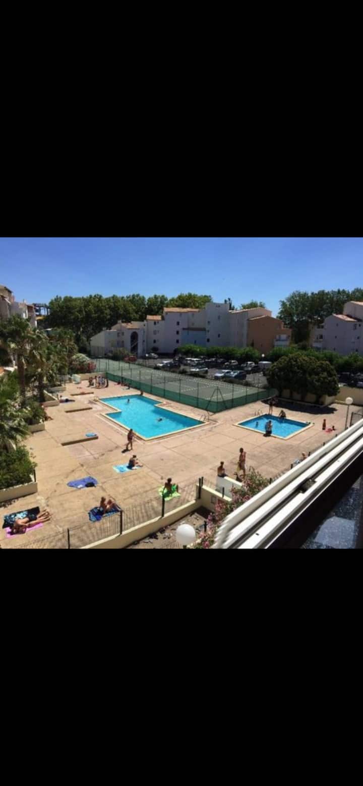 Richelieu 100m Mer T2 Pkg Résidence Piscine Tennis - Agde