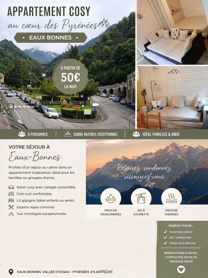 Appartement 4/6 Pers Eaux-bonnes - Lac d'Isabe