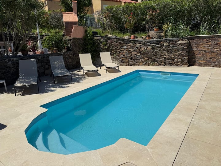 Villa 4 Personnes Avec Terrasses Et Piscine Privée - Collioure