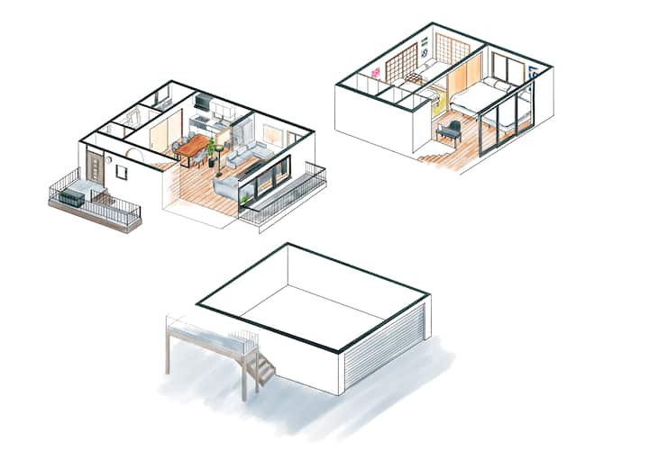 渋谷区｜幡ヶ谷駅徒歩13分｜新宿3分｜渋谷15分｜2br｜8名｜4ベッド｜商店街近く｜閑静｜家族向け - Harajuku