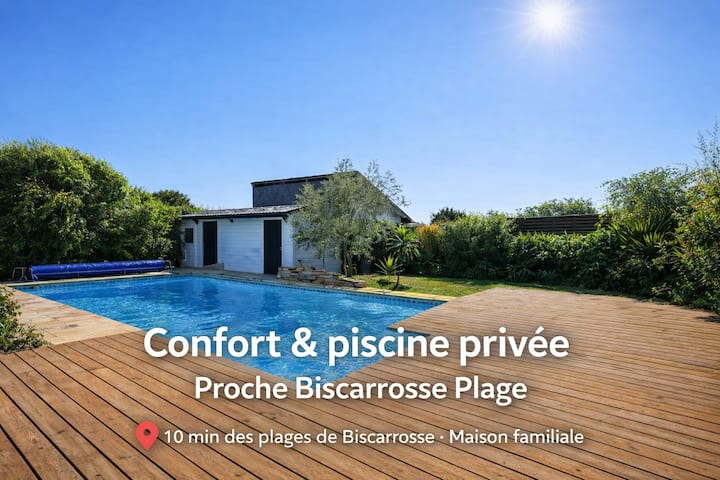 Piscine Privée Détente En Famille 10min Des Plages - Parentis-en-Born
