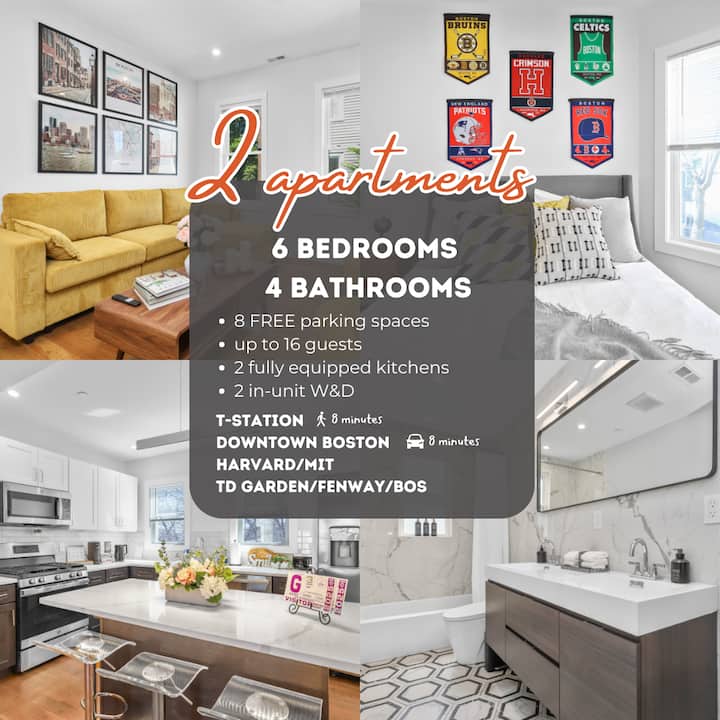 6br4bth Parking/bos/mit/harvard/td Garden - Somerville