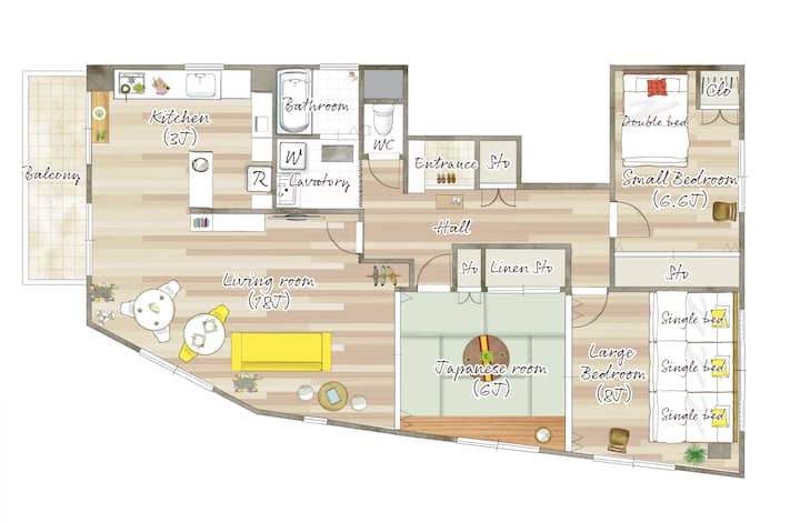 Entire Home／up To 7／flower Pop／1 Min To Station - Sendai