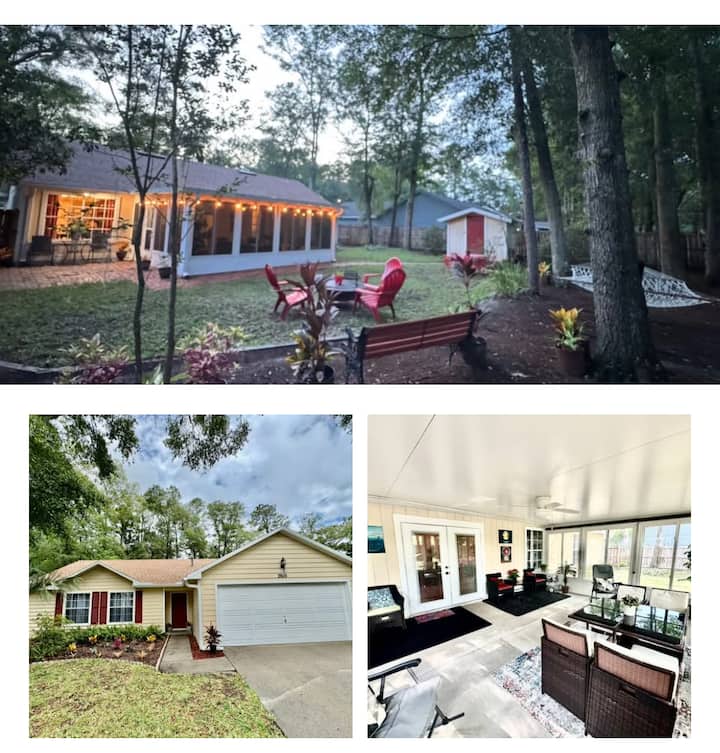 Oasis Sunroom Courtyard Patio Firepit Grill & More - Gainesville, FL