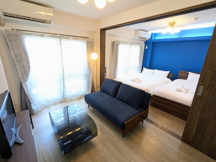 Calm Blue Accent Stay|relaxing Tokyo Base|shinjuku - 시부야구