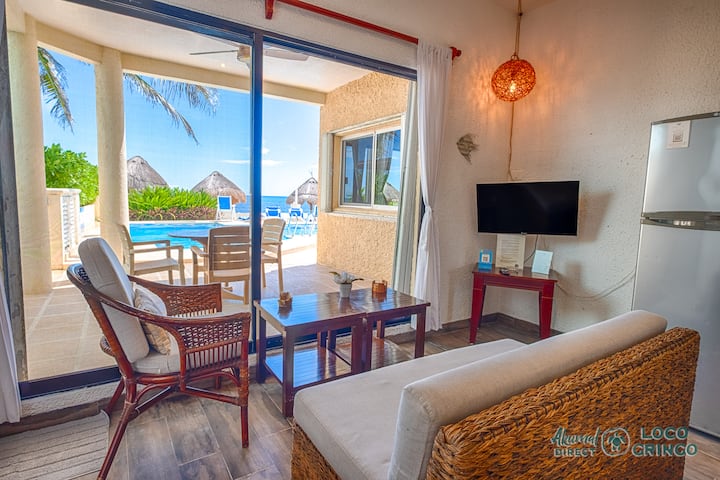 New! Serene Beachfront Studio! Ground Floor! Pool! - Akumal