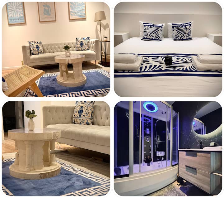 Mykonos T3 Avec Spa Hammam & Lit King Size - Épernay