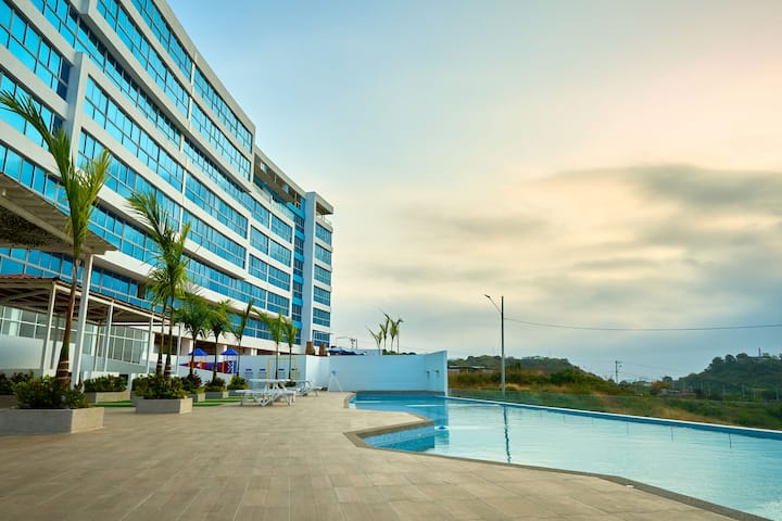 Depa Familiar · Piscina Gigante 38 M · Fogata Bbq - Punta Blanca