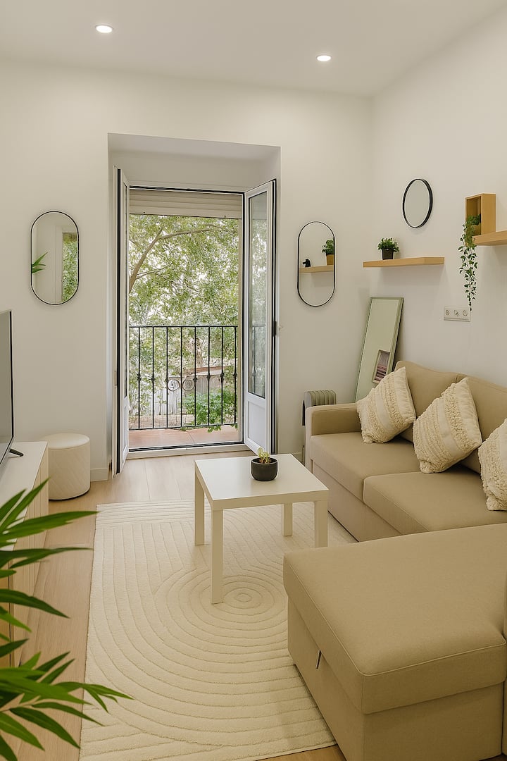 Luminoso 2 Hab Con Terraza Hasta 5 Personas - Madrid